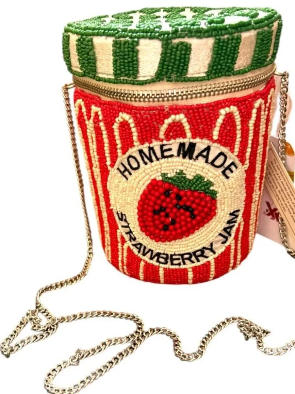Handcrafted in India | Bags | Viral Tik Tok Beaded Strawberry Jam Round ...